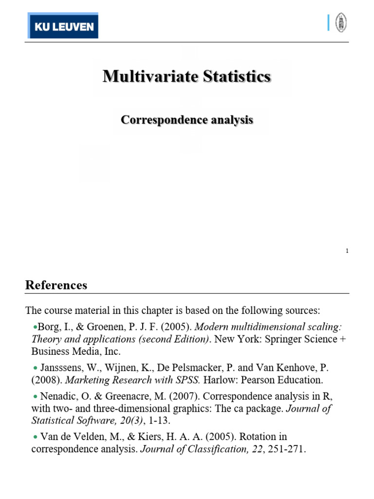 Chapter10 Correspondence Analysis | PDF
