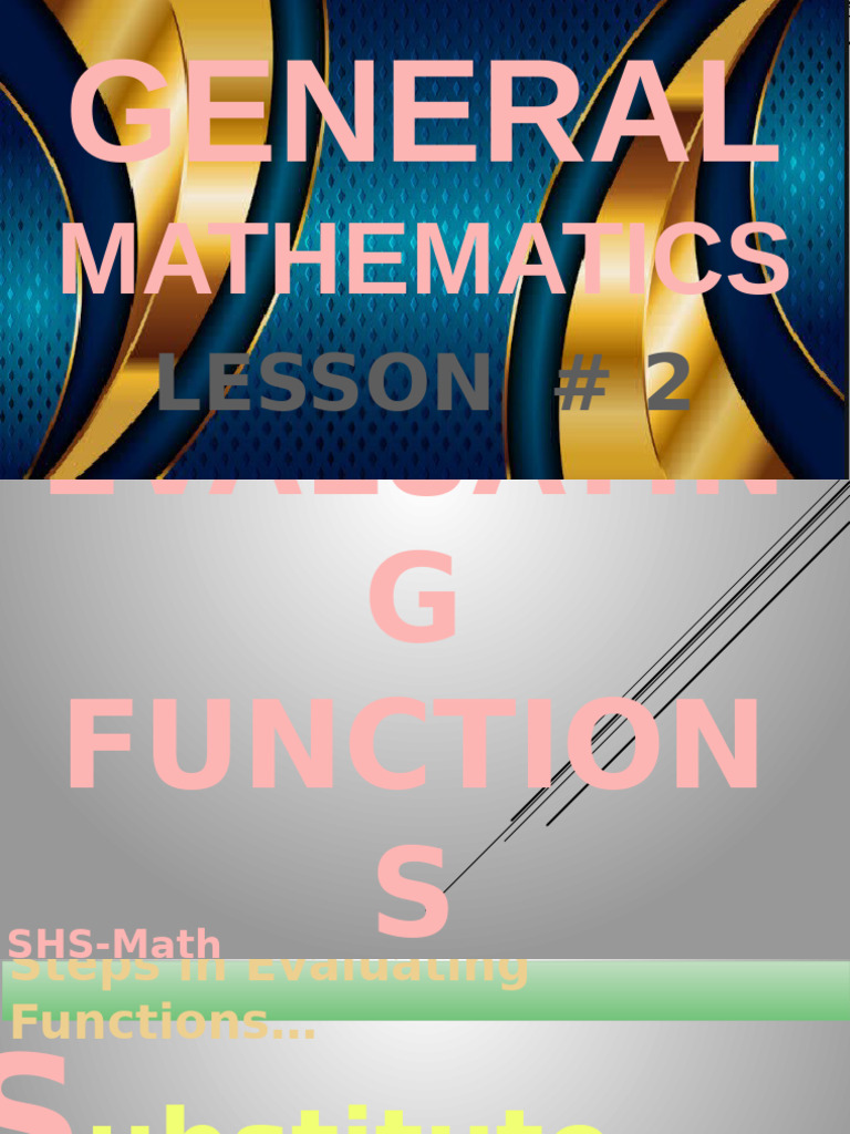 GM3 - Lesson 2. Evaluating Functions | PDF | Algebra | Teaching Methods & Materials