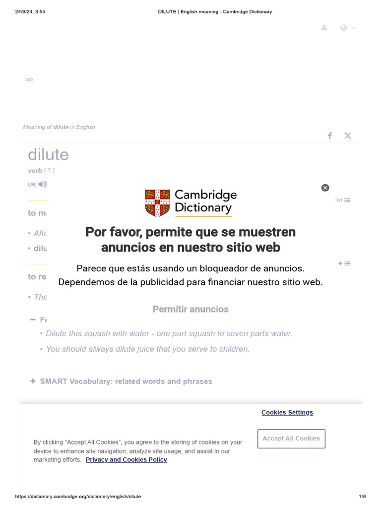 DILUTE - English Meaning - Cambridge Dictionary | PDF