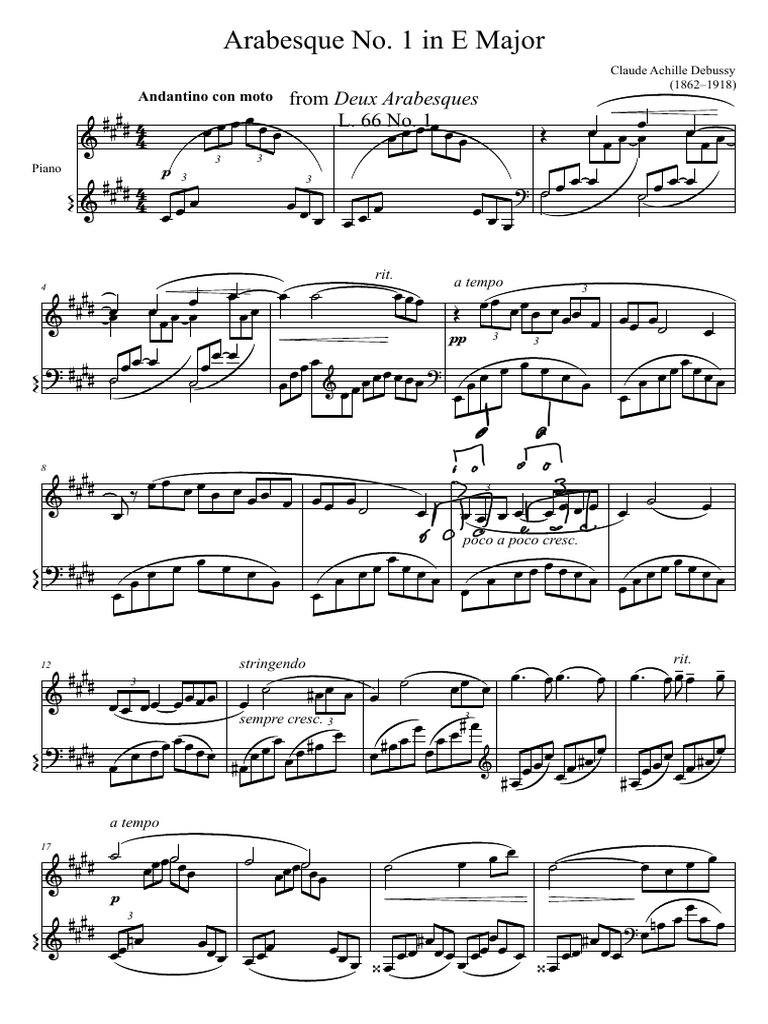 Arabesque (Debussy) | PDF
