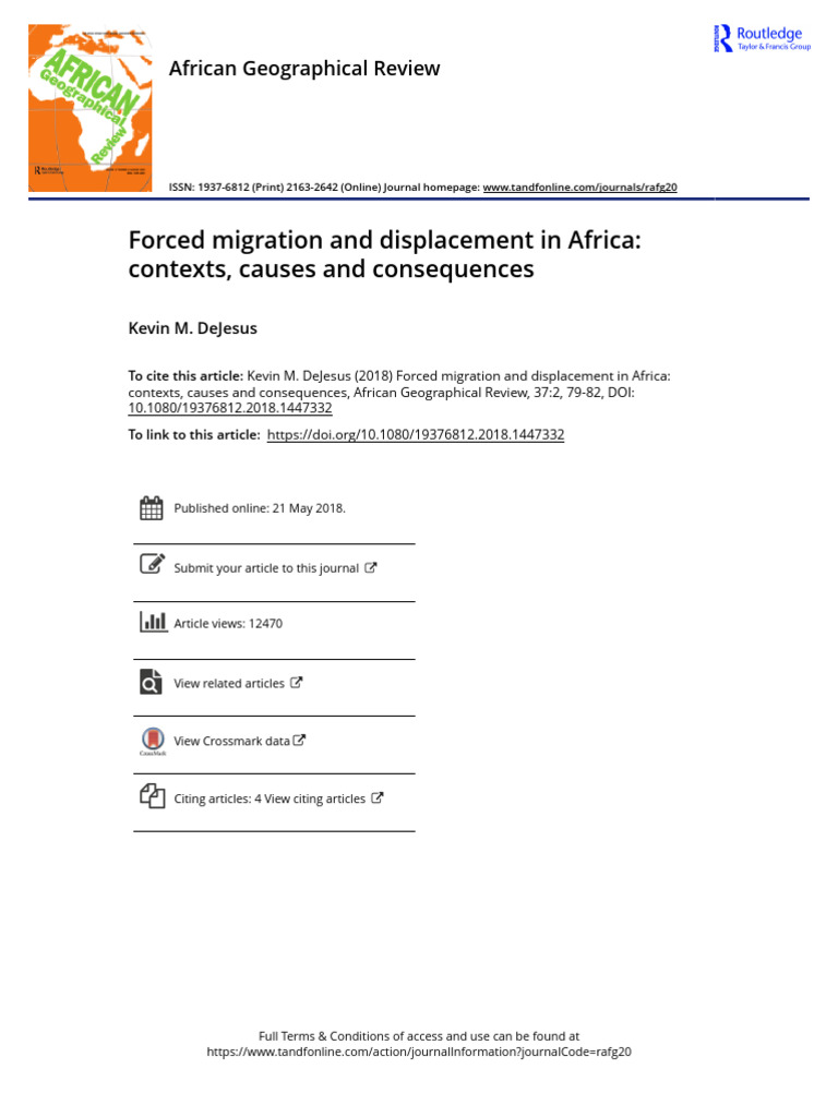 Forced Migration and Displacement in Africa Contexts Causes and ...