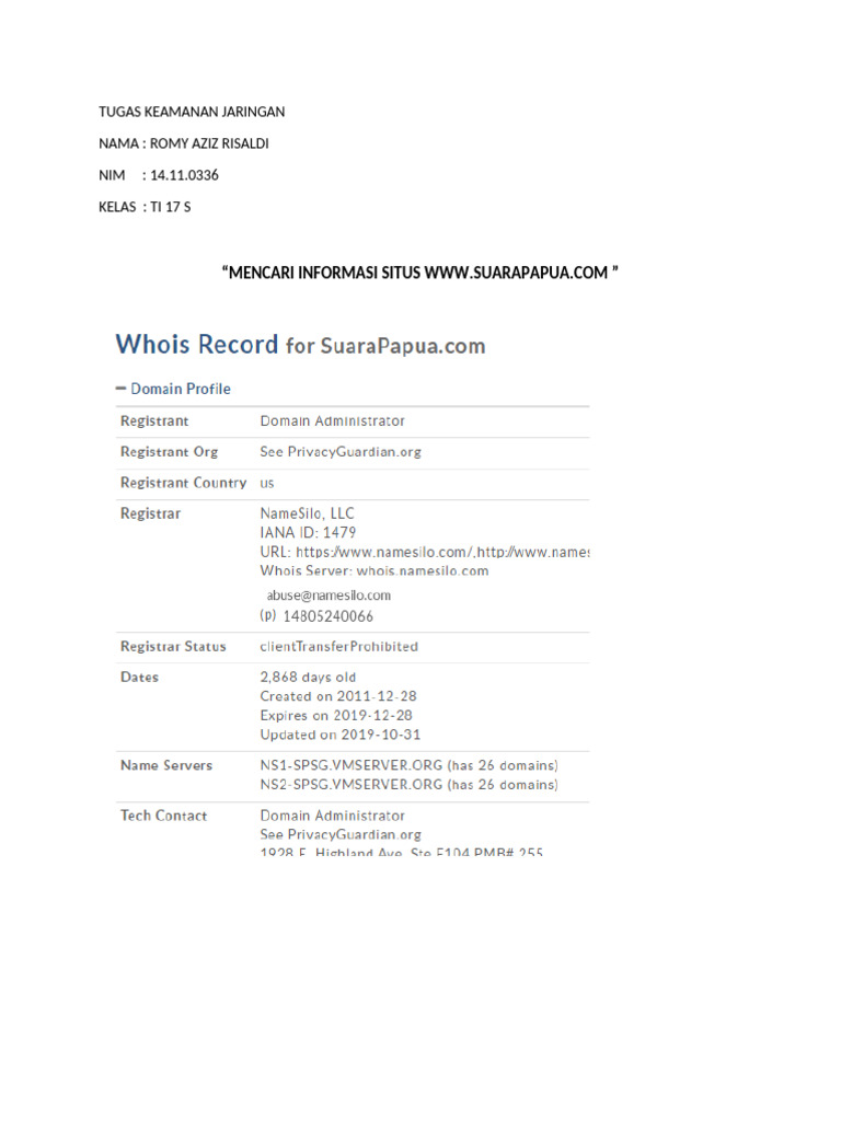 RomyAzizRisaldi 14.11.0336 Keamanan Jaringan | PDF