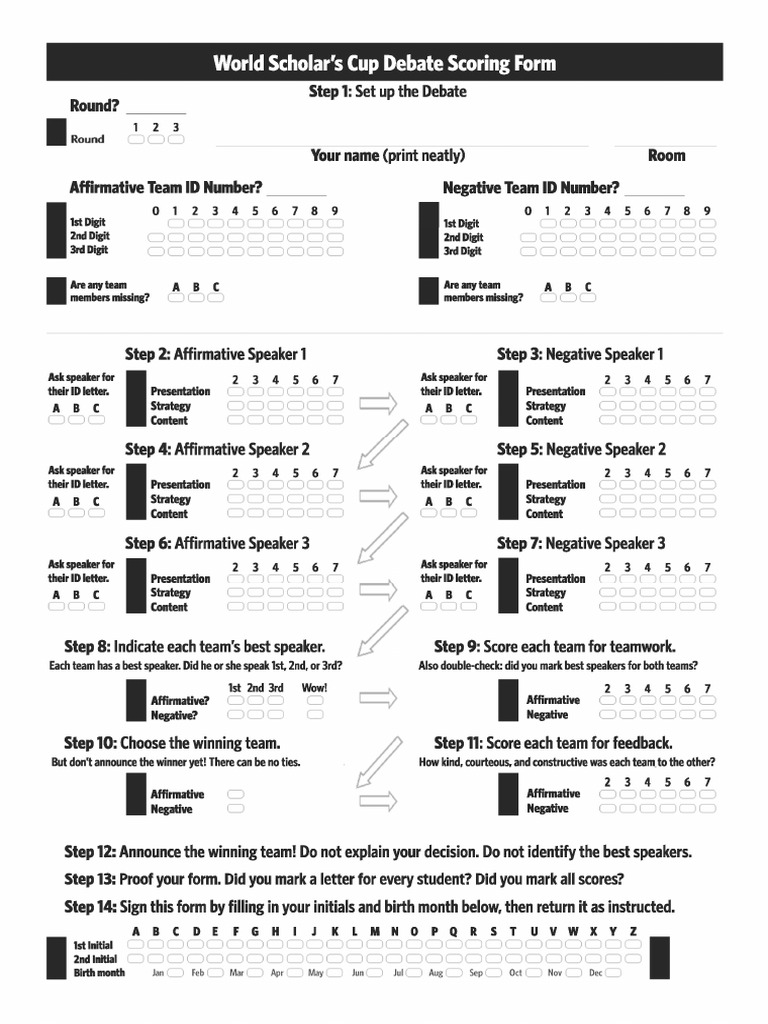 Debate Scoring Form | PDF