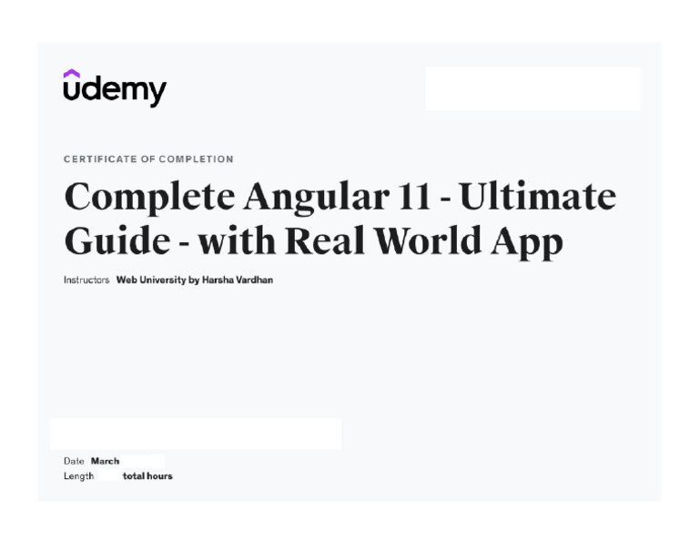 Udemy Certificate Sample 3 | PDF