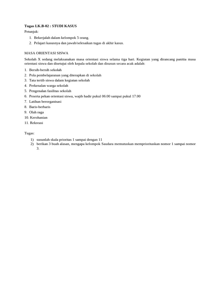 Tugas LK.B-02: STUDI KASUS | PDF