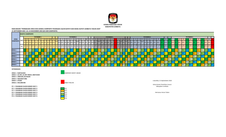 Zona Dan Jadwal Kampanye Paslon - Lembata (Rancangan) | PDF