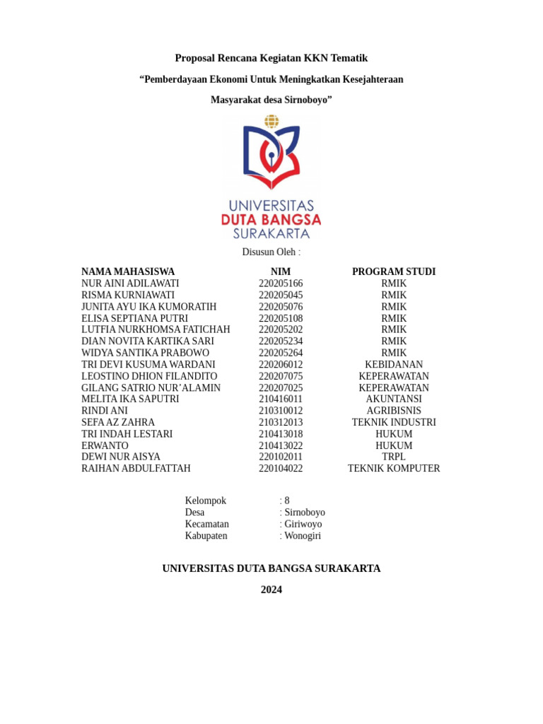 PROPOSAL KKN BISMILLAH ACC-1 | PDF