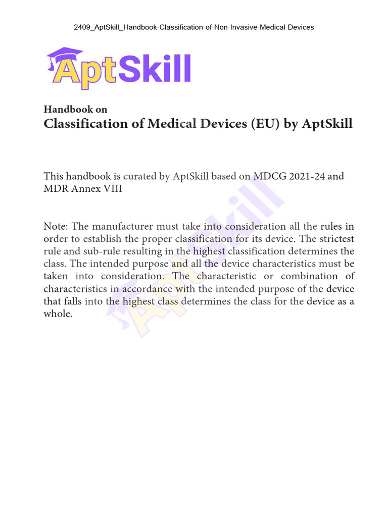 2409 - AptSkill - Handbook Classification of Non Invasive Medical ...