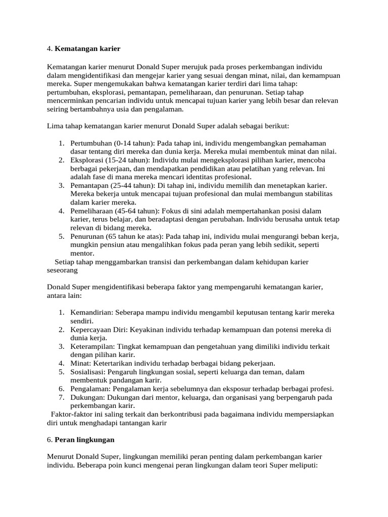 BK Karier Donald Super | PDF