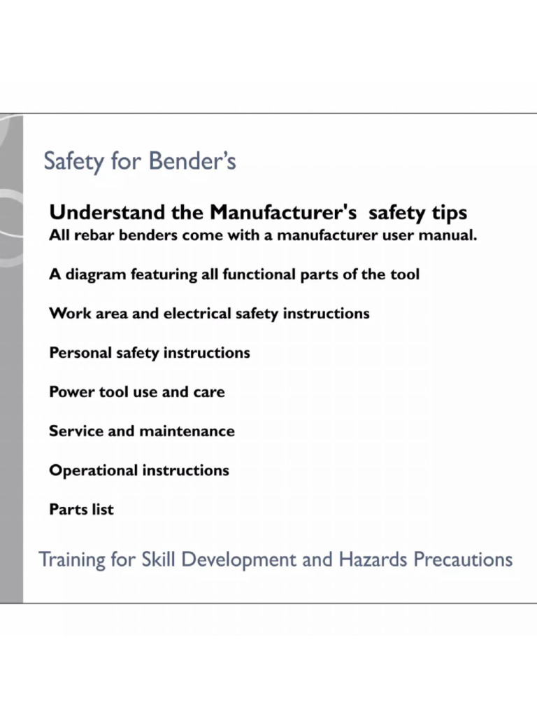Rebar Bending-Safety-Precautions-Pdf-12-2048 | PDF