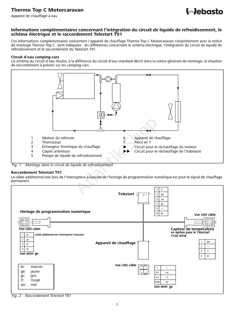Notice de Montage Complémentaire Thermo Top C | PDF