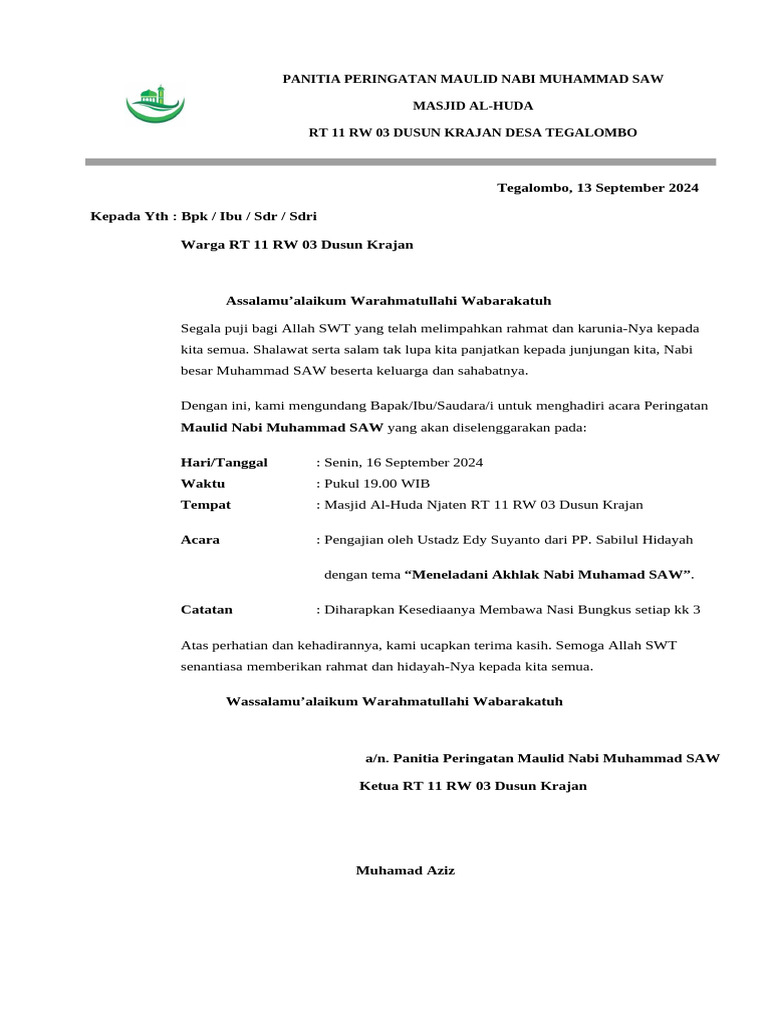 Undangan RT | PDF