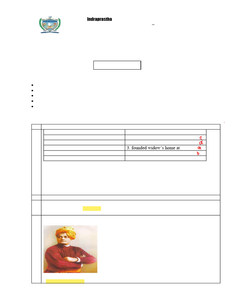 Sample Paper Objective PA IV Class 8 solution | PDF