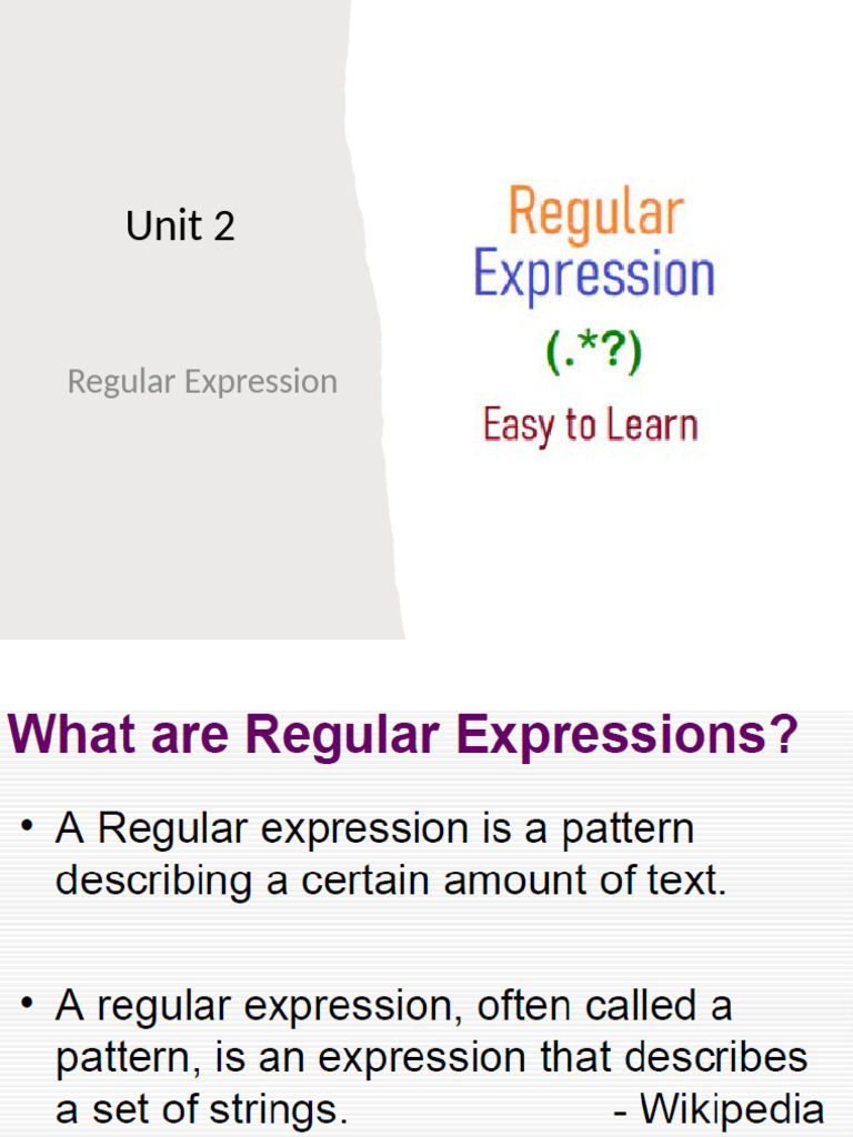 Regular Expression. - 1 | PDF