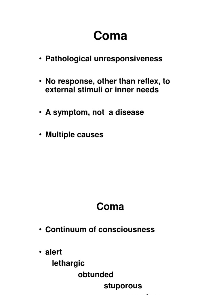 Pathological Unresponsiveness: External Stimuli or Inner Needs | PDF | Coma | Brainstem