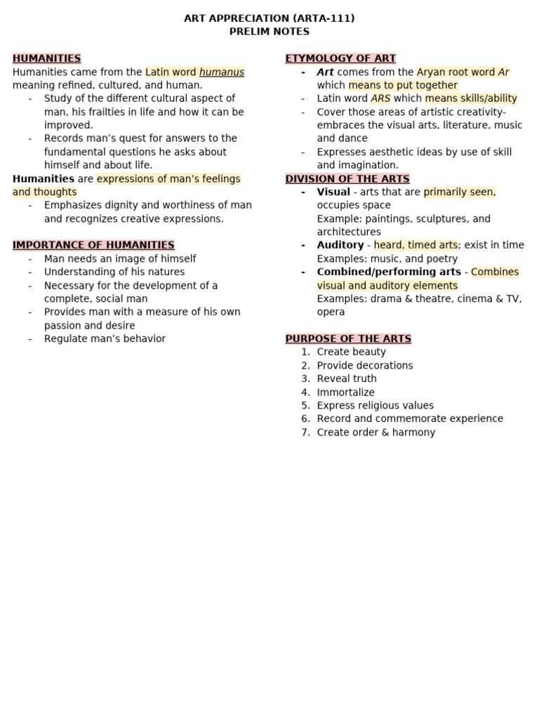 ARTA-111(PRELIMS) | PDF