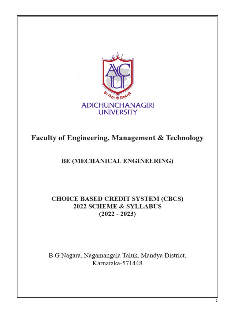 2022 Mech Scheme & Syllabus 1-4th Sem | PDF