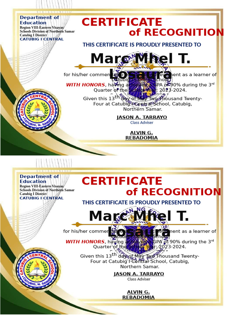 Certificate Portfolio Q3 A4 New | PDF