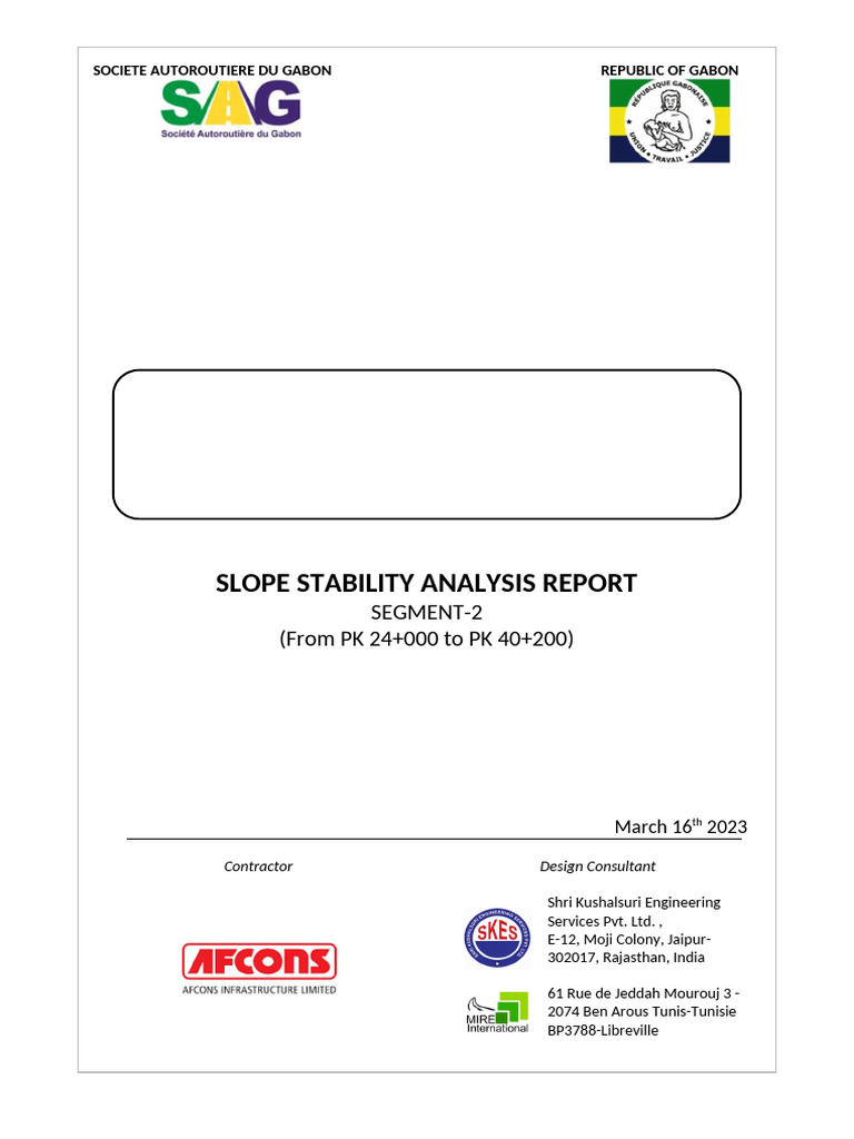 SEG-2_SLOPE STABILITY ANALYSIS REPORT Swampy Area | PDF