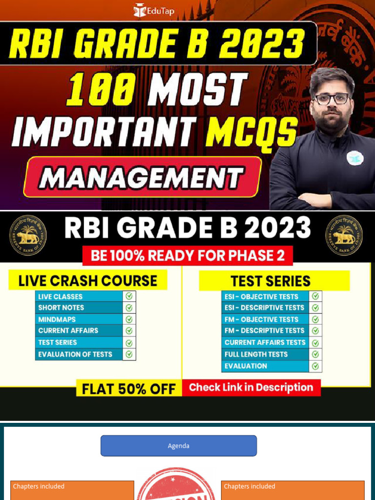 rbi-grade-b-management-most-important-mcqs | PDF