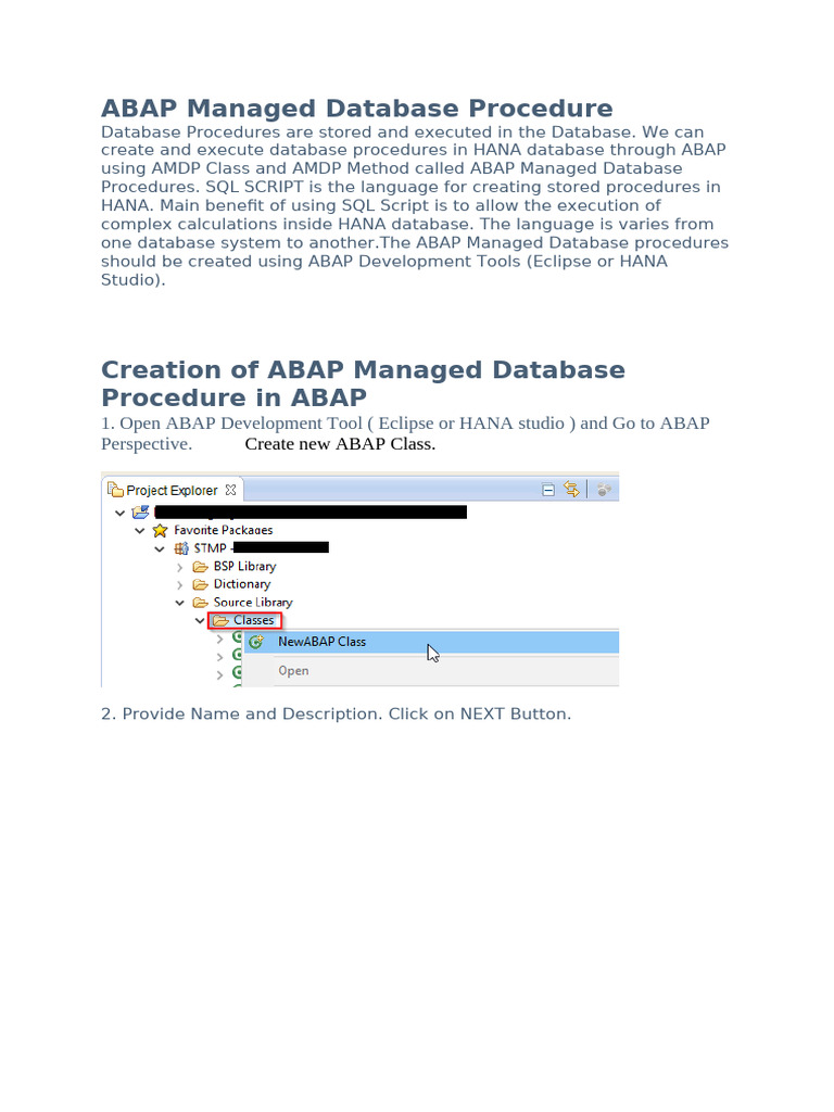 Abap Managed Database Procedure In Sap Abap On Hana Pdf Databases Method Computer