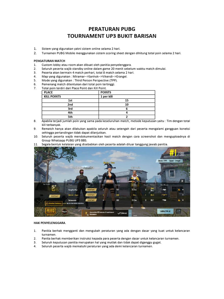 Peraturan Pubg | PDF