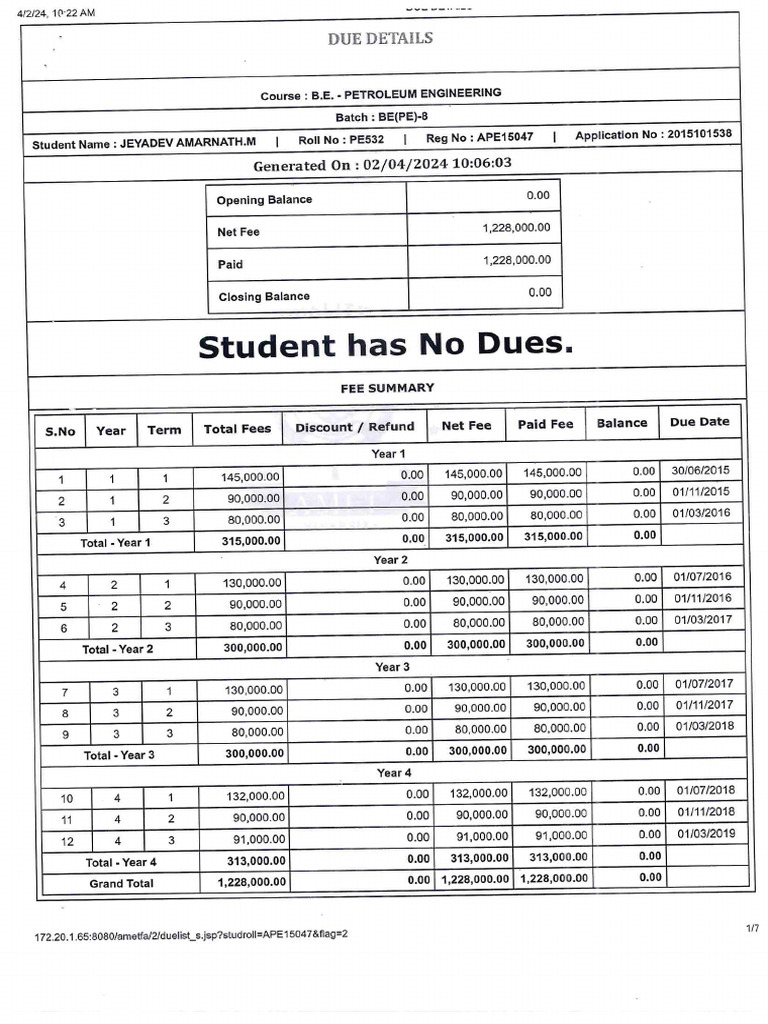 Due Details | PDF