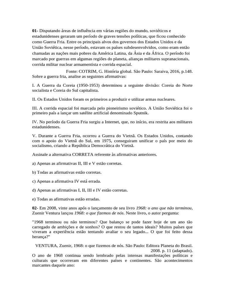 Historia 9º Ano | PDF