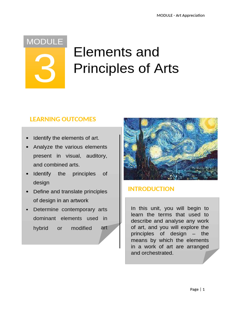 Elements and Principles of Art | PDF | Composition (Visual Arts) | Home ...