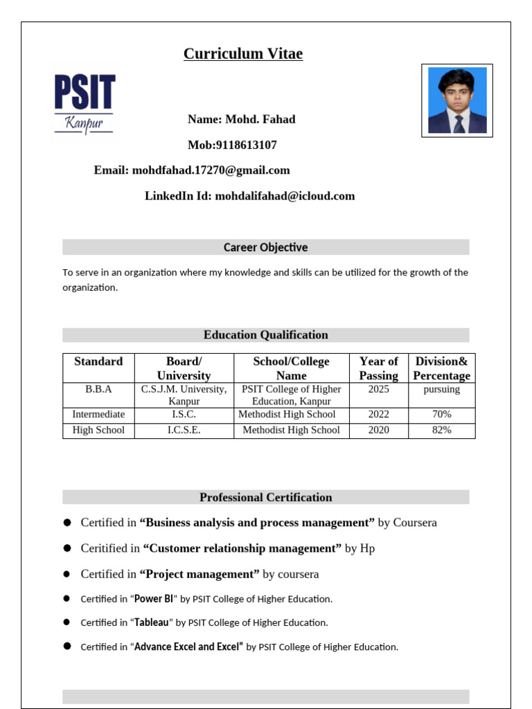 CV Fahad | PDF