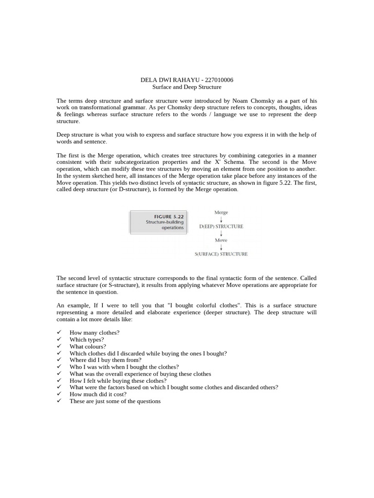 Syntax Surface Adn Deep Structure | PDF