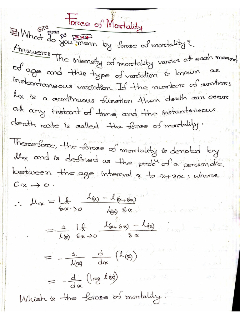 Force of Mortality | PDF