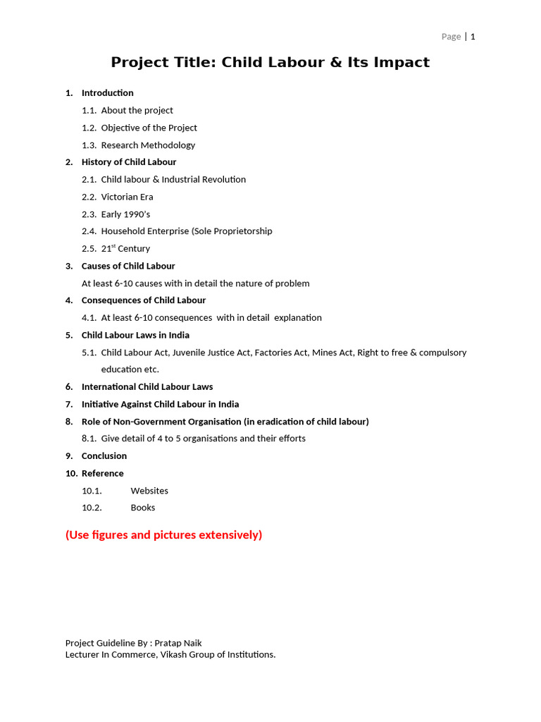 Child Labour-Project Guide Line | PDF