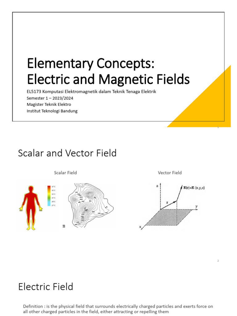 1 Elementary Concepts Electric and Magnetic Fields | PDF