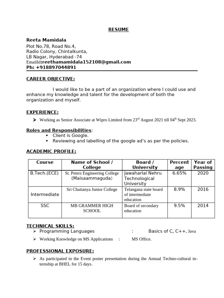 Reeta Resume - Updated | PDF