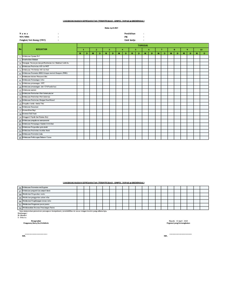 Form Logbook Revisi | PDF