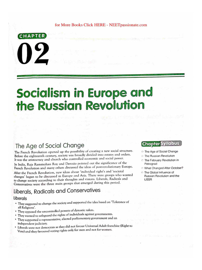 Chapter-2 Socialism in Europe and The Russian Revolution | PDF