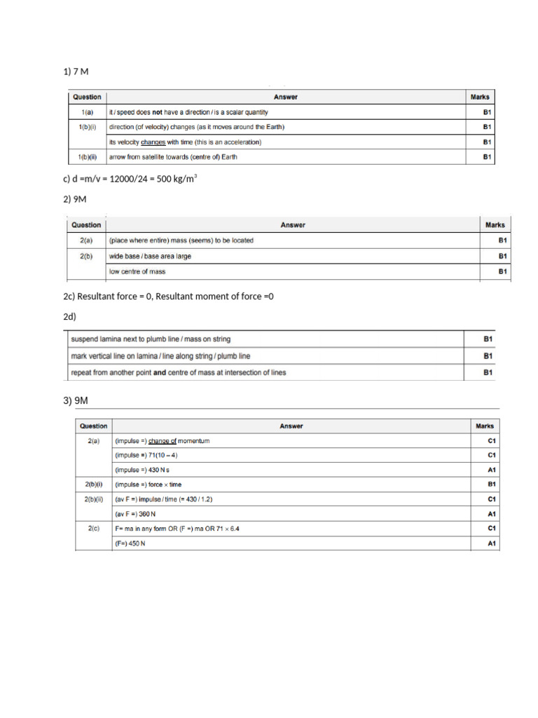 Grade 8 Physics Term 1 P4 Revision MS | PDF