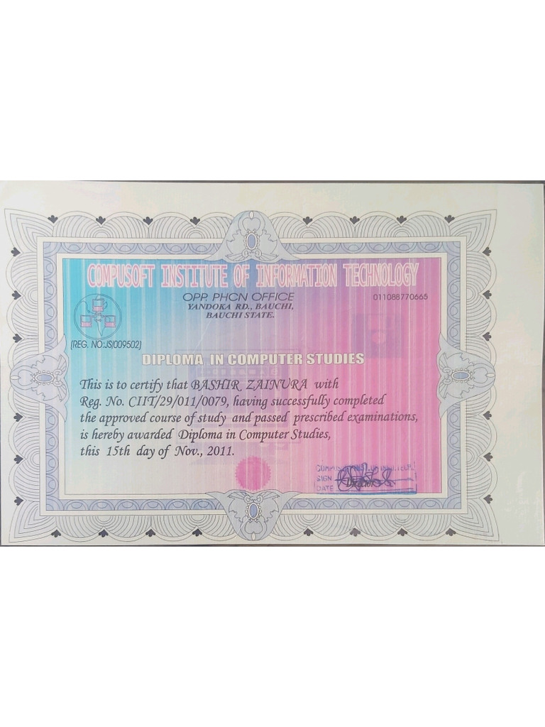 Zainura Computer Cert | PDF