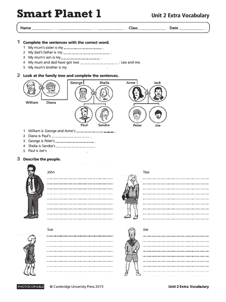 SP1 Unit 2 Extra Vocabulary | PDF
