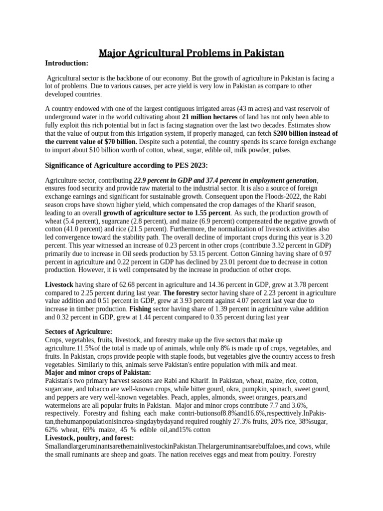 Agriculture Pakistan | PDF