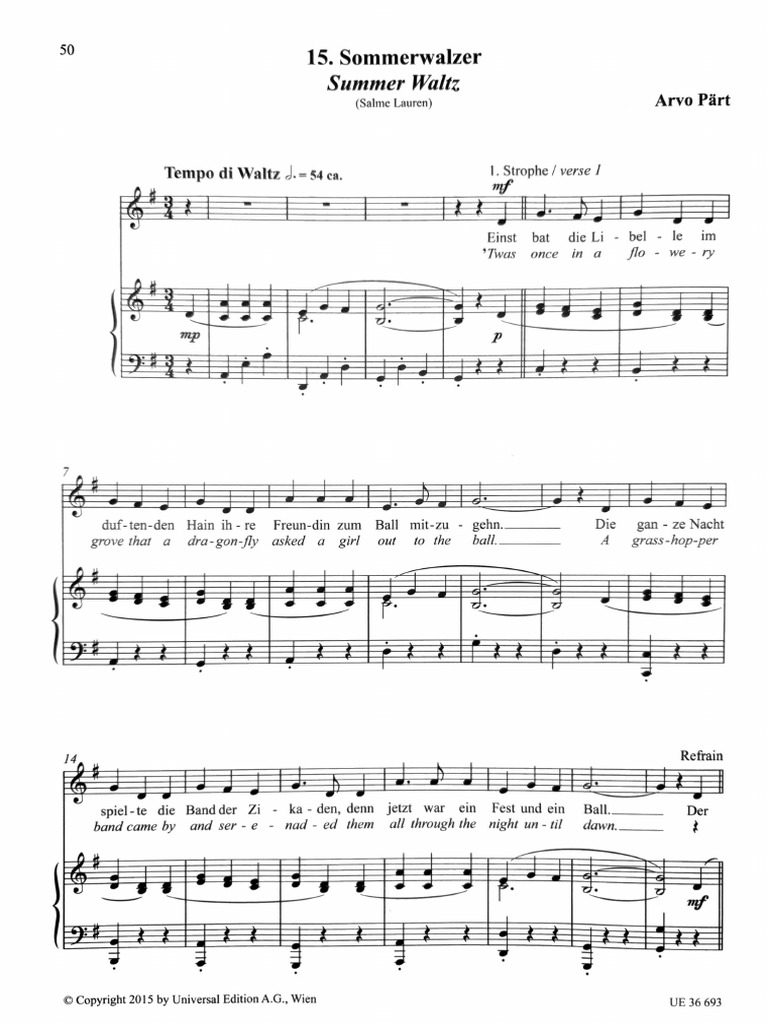 Arvo Pärt - Sommerwalzer | PDF