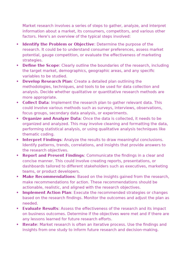 Market Research Strategy | PDF