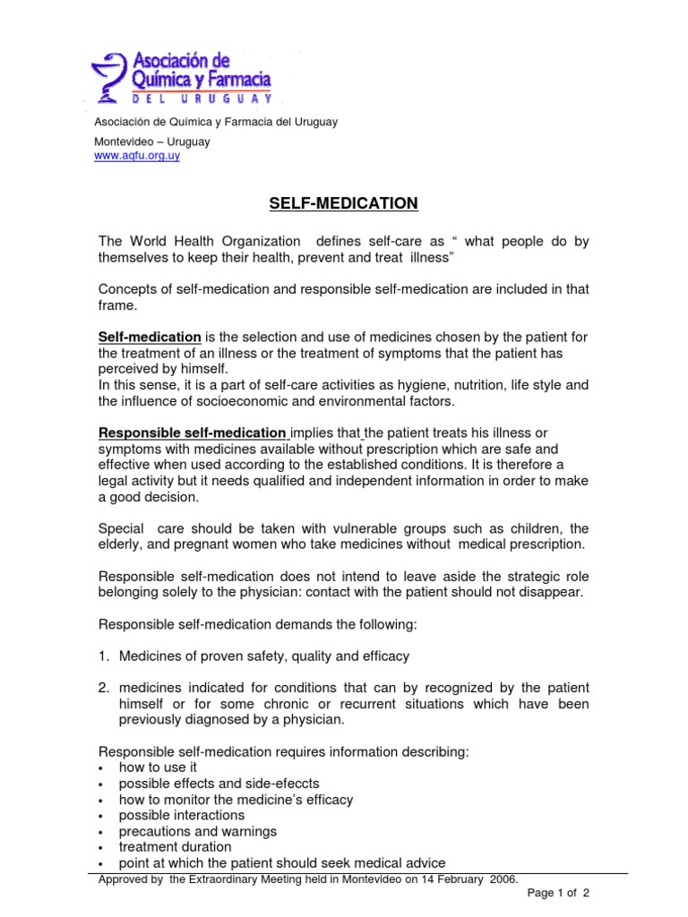 Self Medication | PDF | Pharmaceutical Drug | Patient