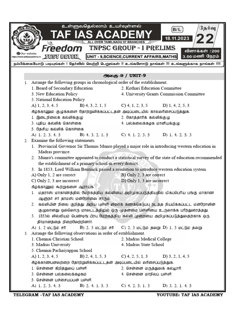 UNIT-9: Telegram - Taf Ias Academy Youtube: Taf Ias Academy | PDF