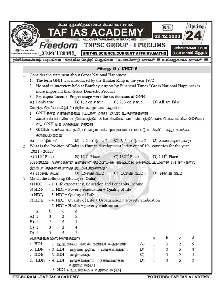 UNIT-9: Telegram - Taf Ias Academy Youtube: Taf Ias Academy | PDF