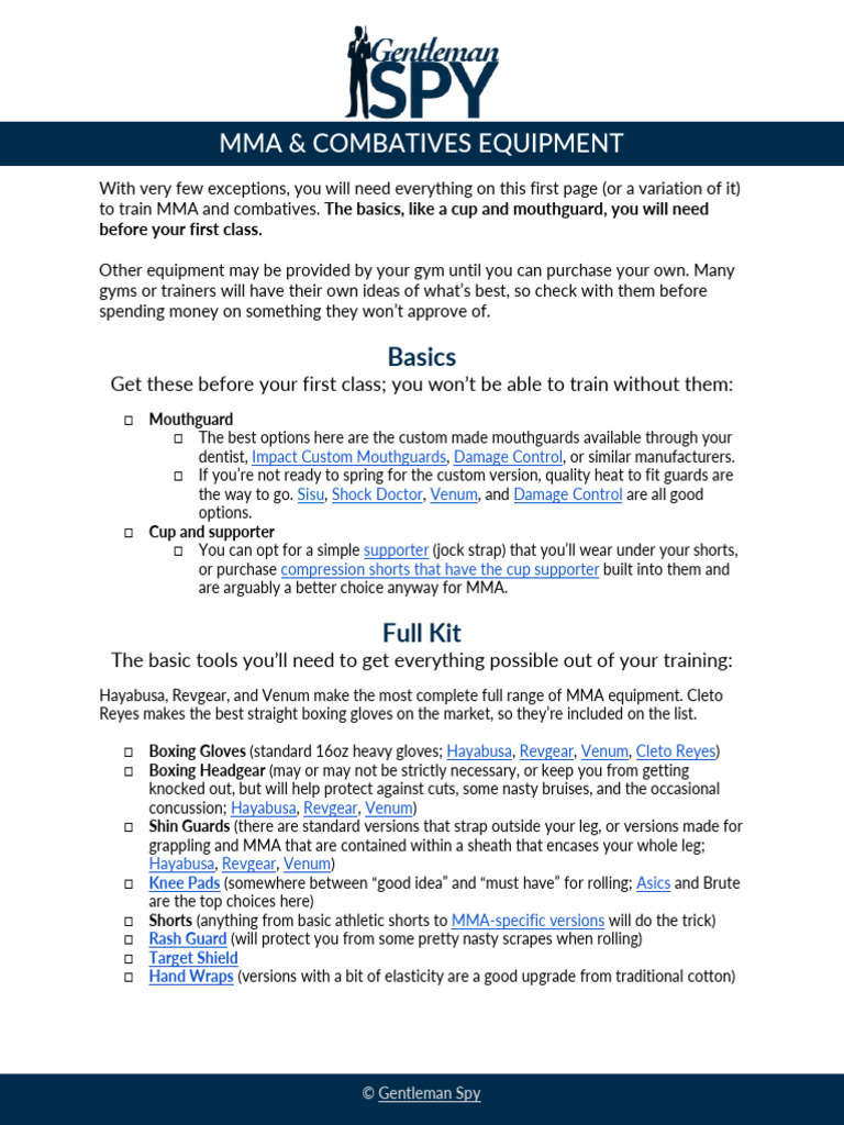 MM A Combative S Checklist | PDF