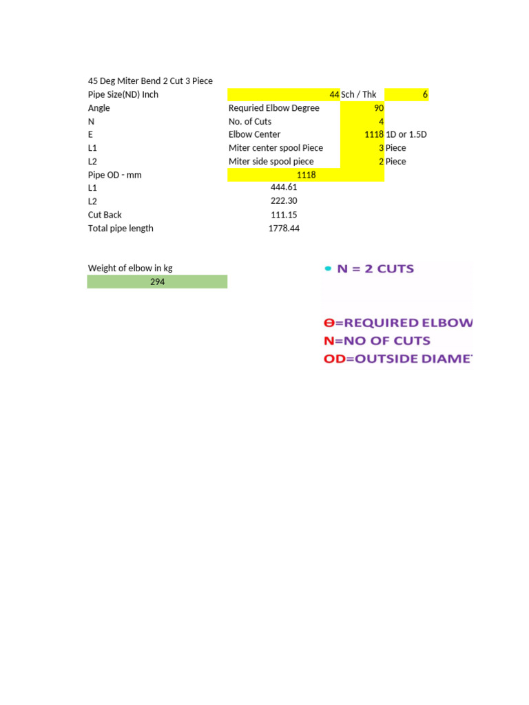 Miter Bend Calculation | PDF