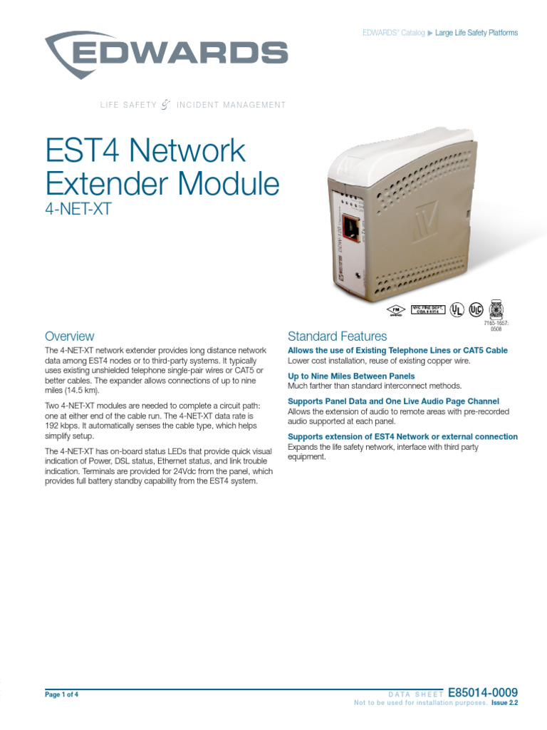 E85014-0009 - EST4 Network Extender | PDF