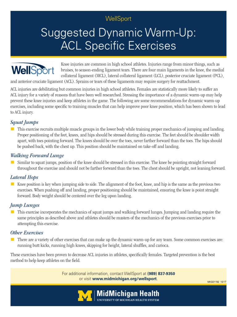 ACL Specific Exercises | PDF